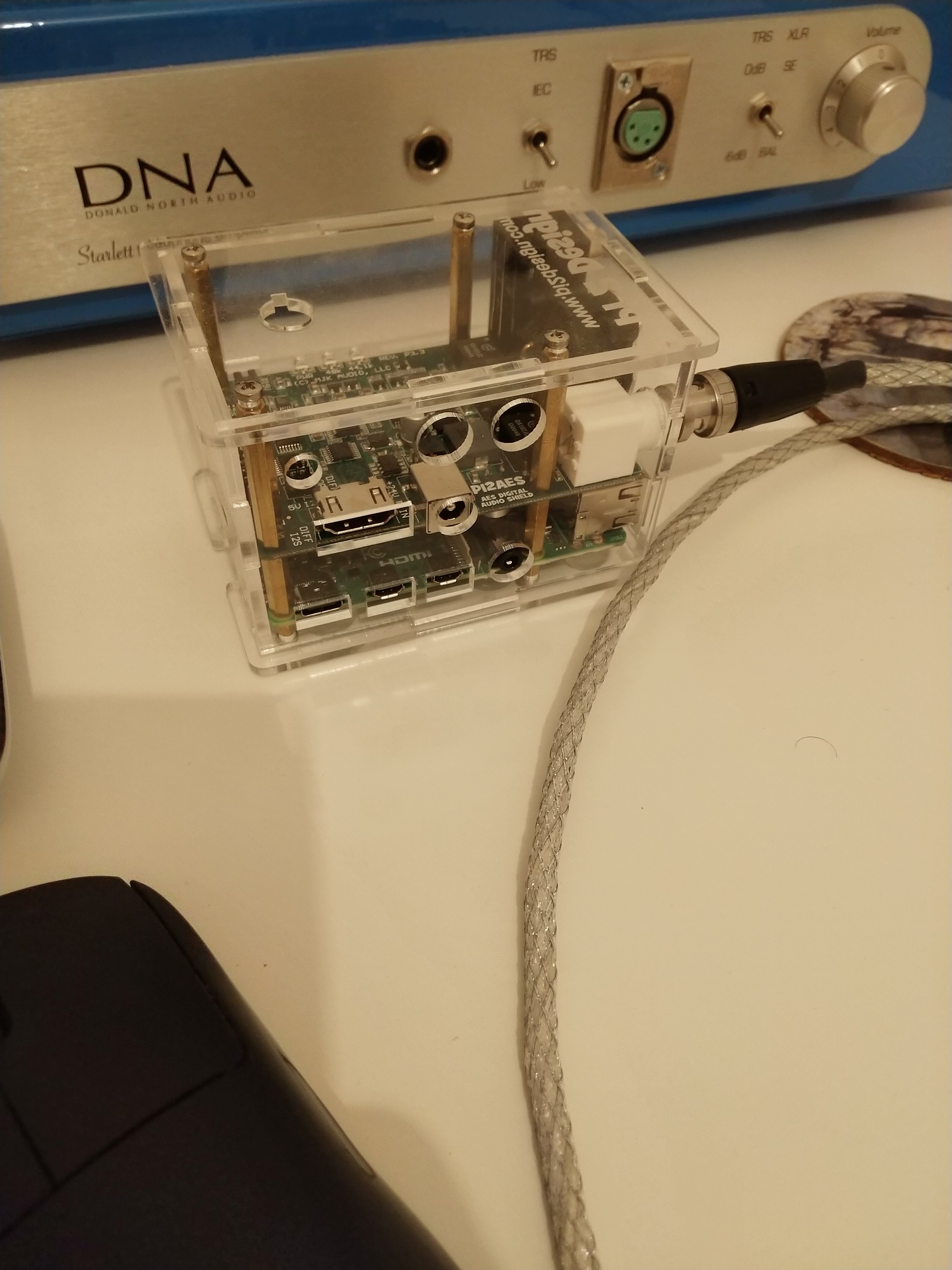 Sold: PI2AES Digital Audio Shield with Raspberry Pi 4 (8GB) and Case ...