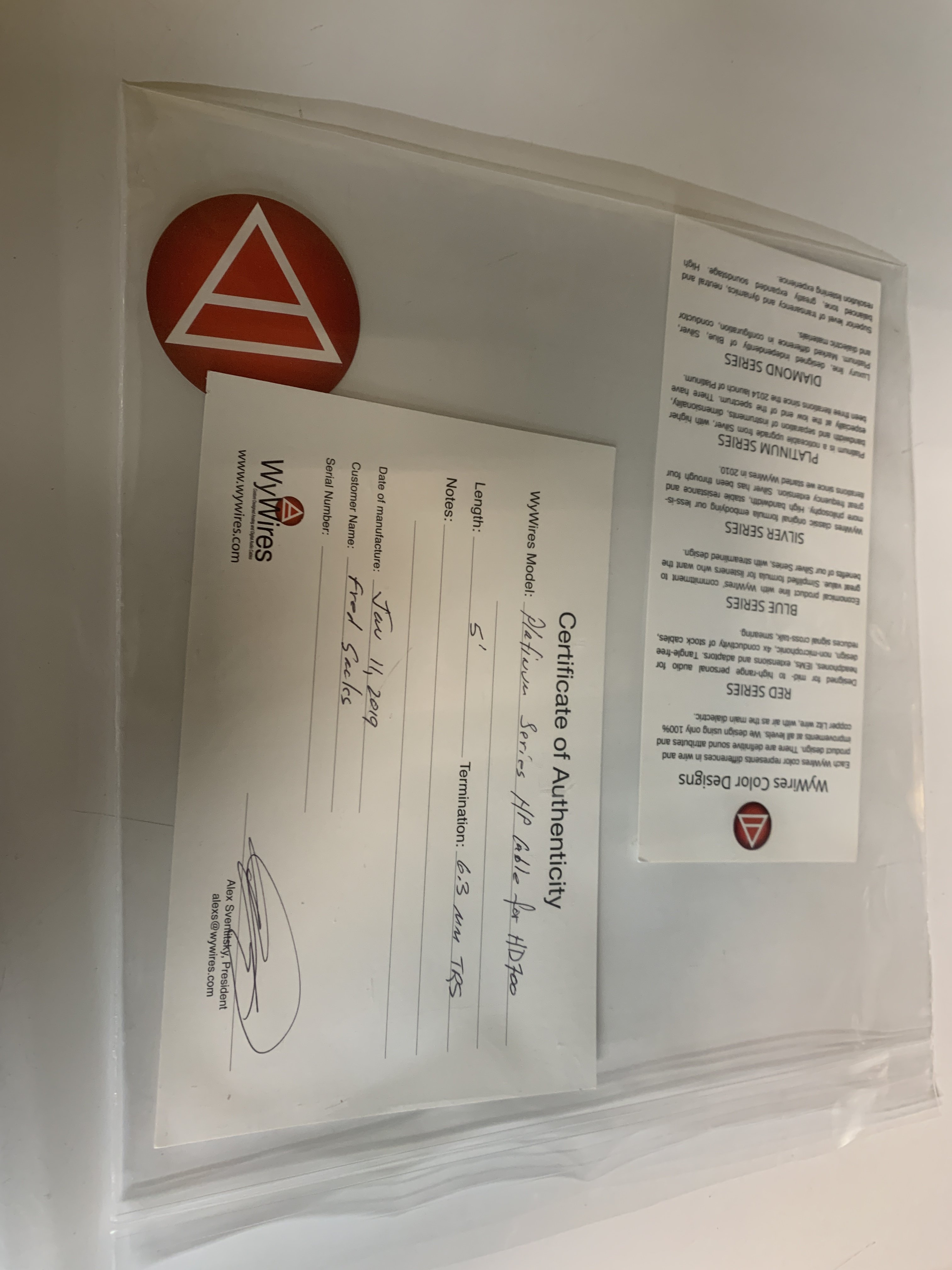 Sold: Price drop - WyWires Platinum HP cable 2.5 XLR4 | Headphone ...