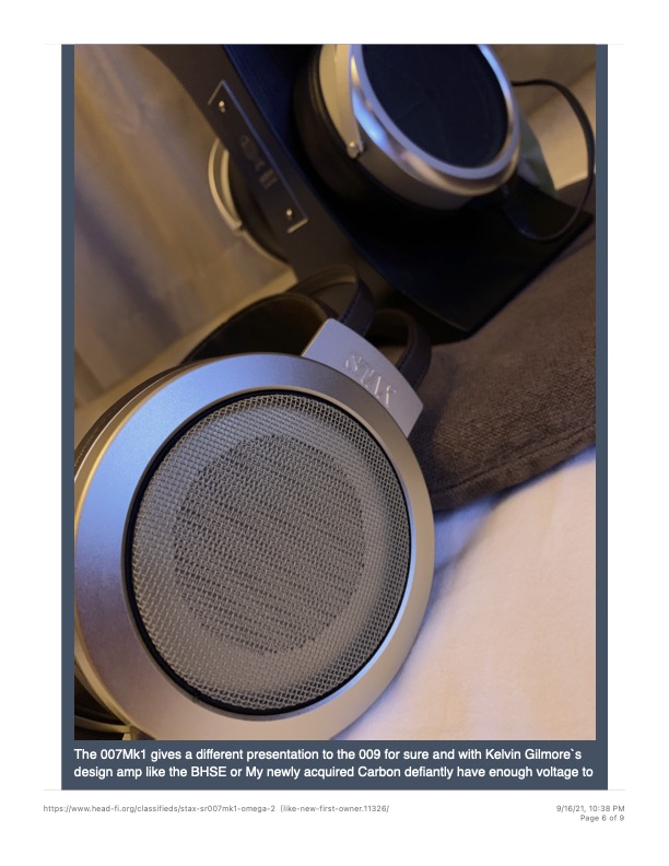 Sold: STAX SR007 MK1 OMEGA 2 (NOS like New Old Stock) | Headphone ...