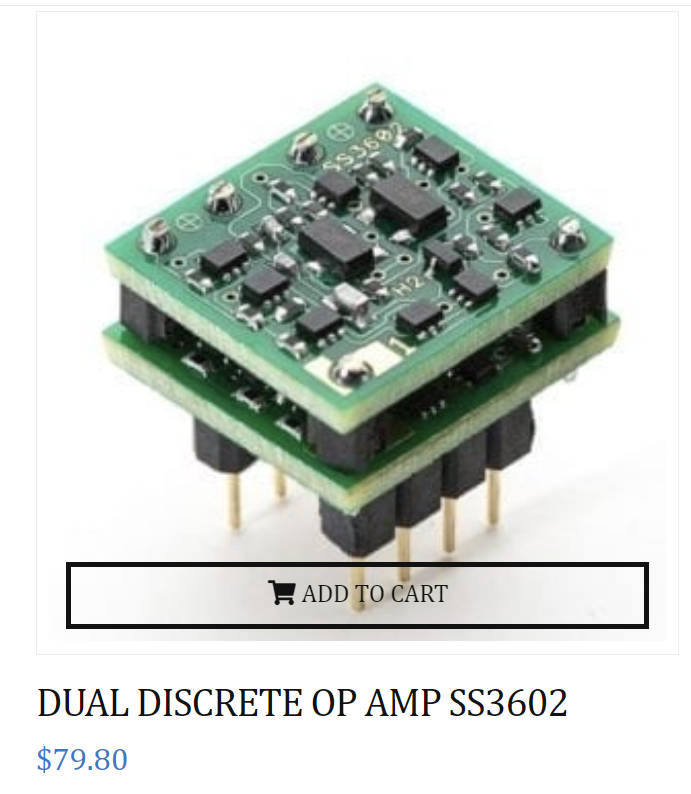 Sold: (QTY 4) SS3602 DUAL DISCRETE OP AMP ++PLUS++ installation Kit ...