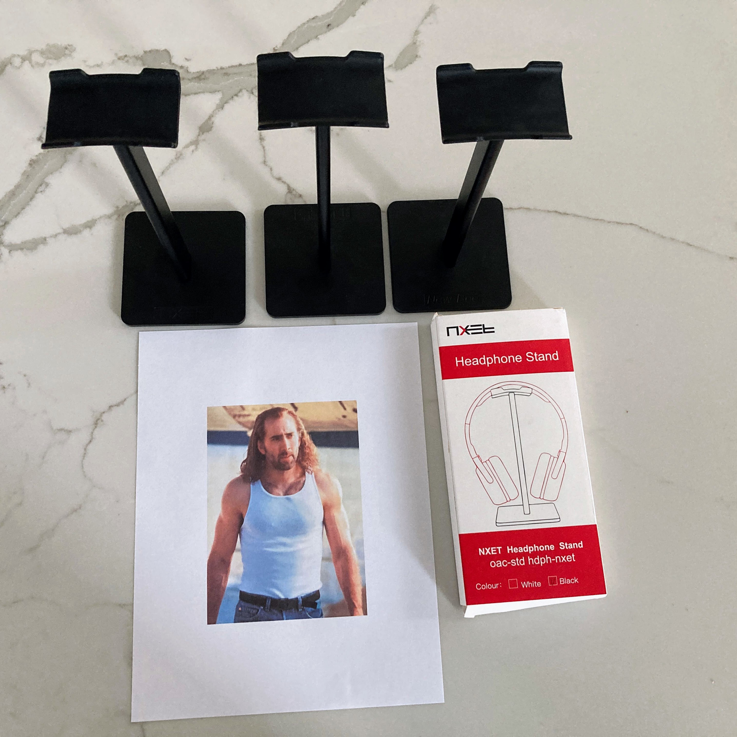 Closed: Wow! 4 Marginally OK IEM Stands w/Printed Photo of Nicolas Cage ...