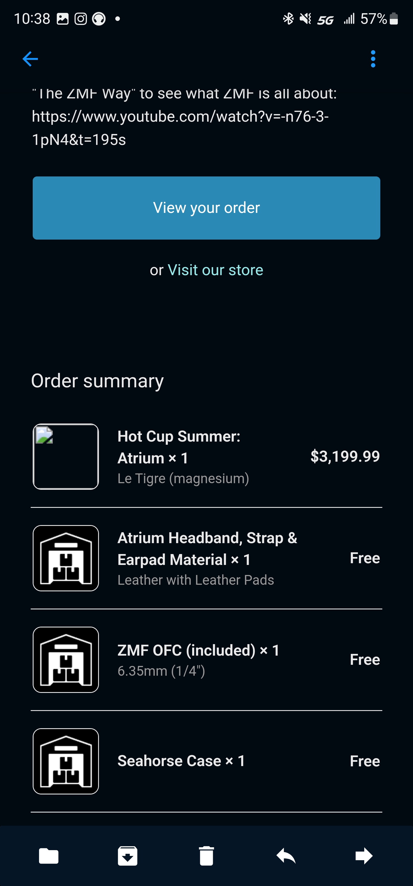 Sold: ZMF Atrium Resin Le Tigre with Bloodwood Salire Stand | Headphone ...