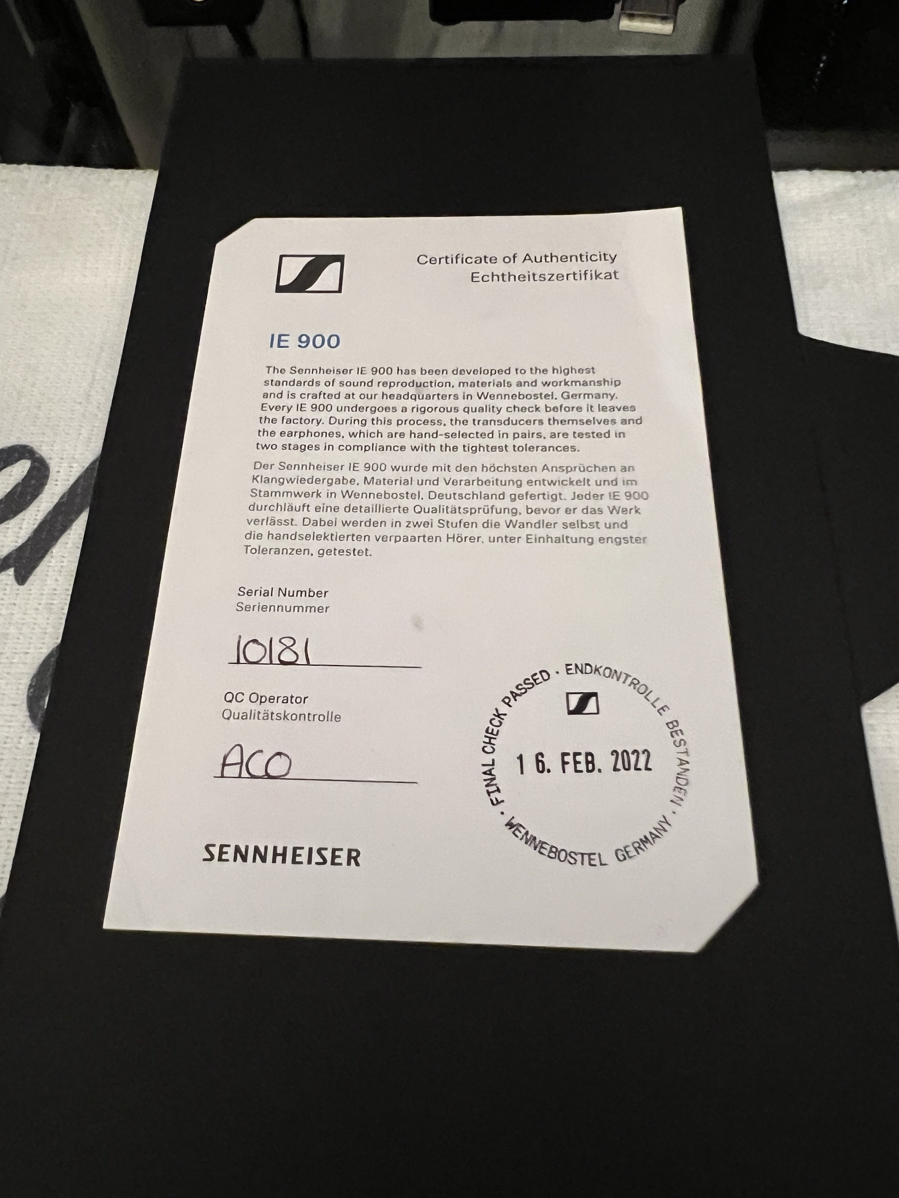 Sold: Sennheiser IE900 Flagship IEM in Excellent Condition | Headphone ...