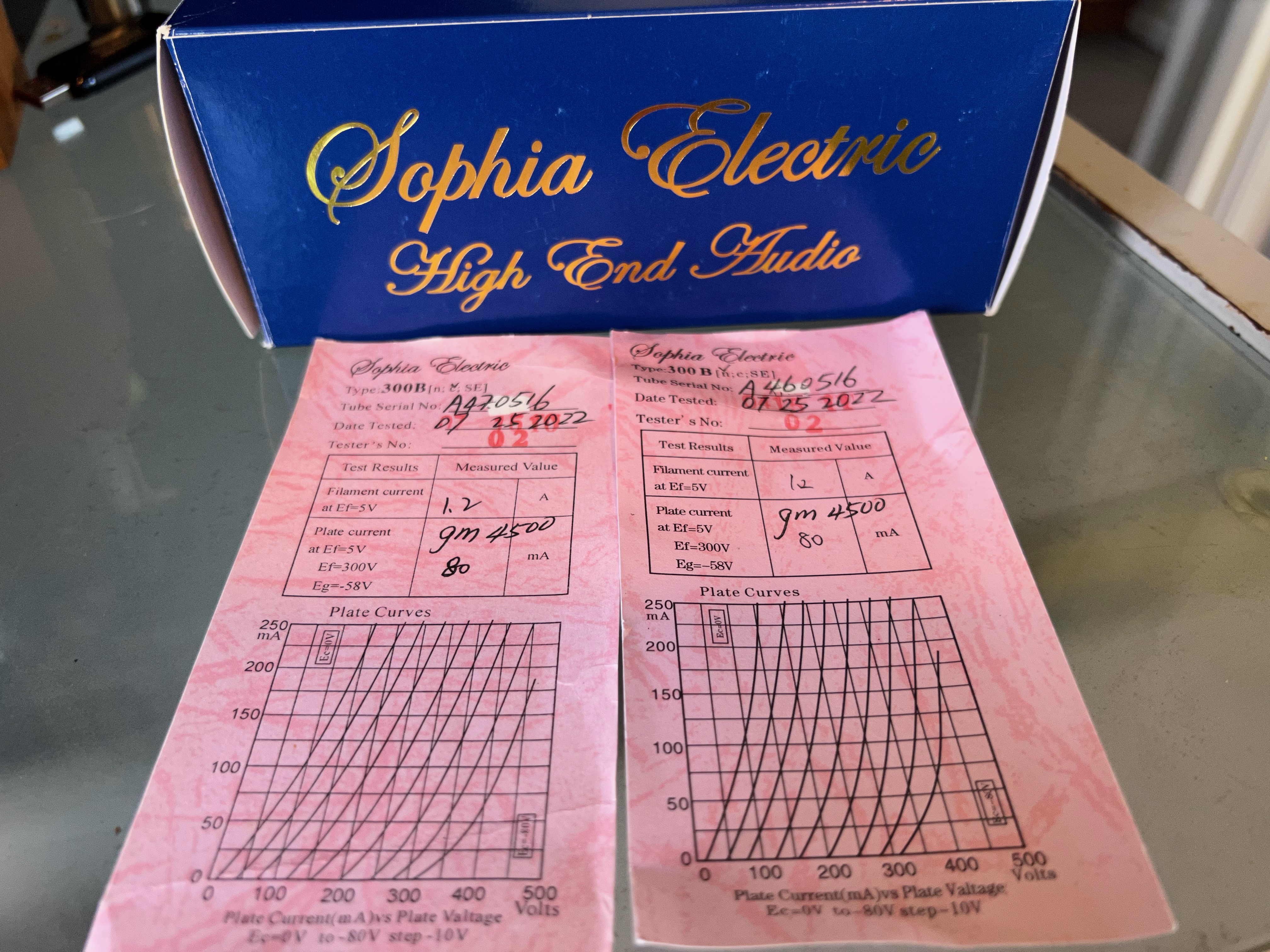 Sold: PriceCut! Sophia Electric 300B Blue Glass Classic Tubes matched ...