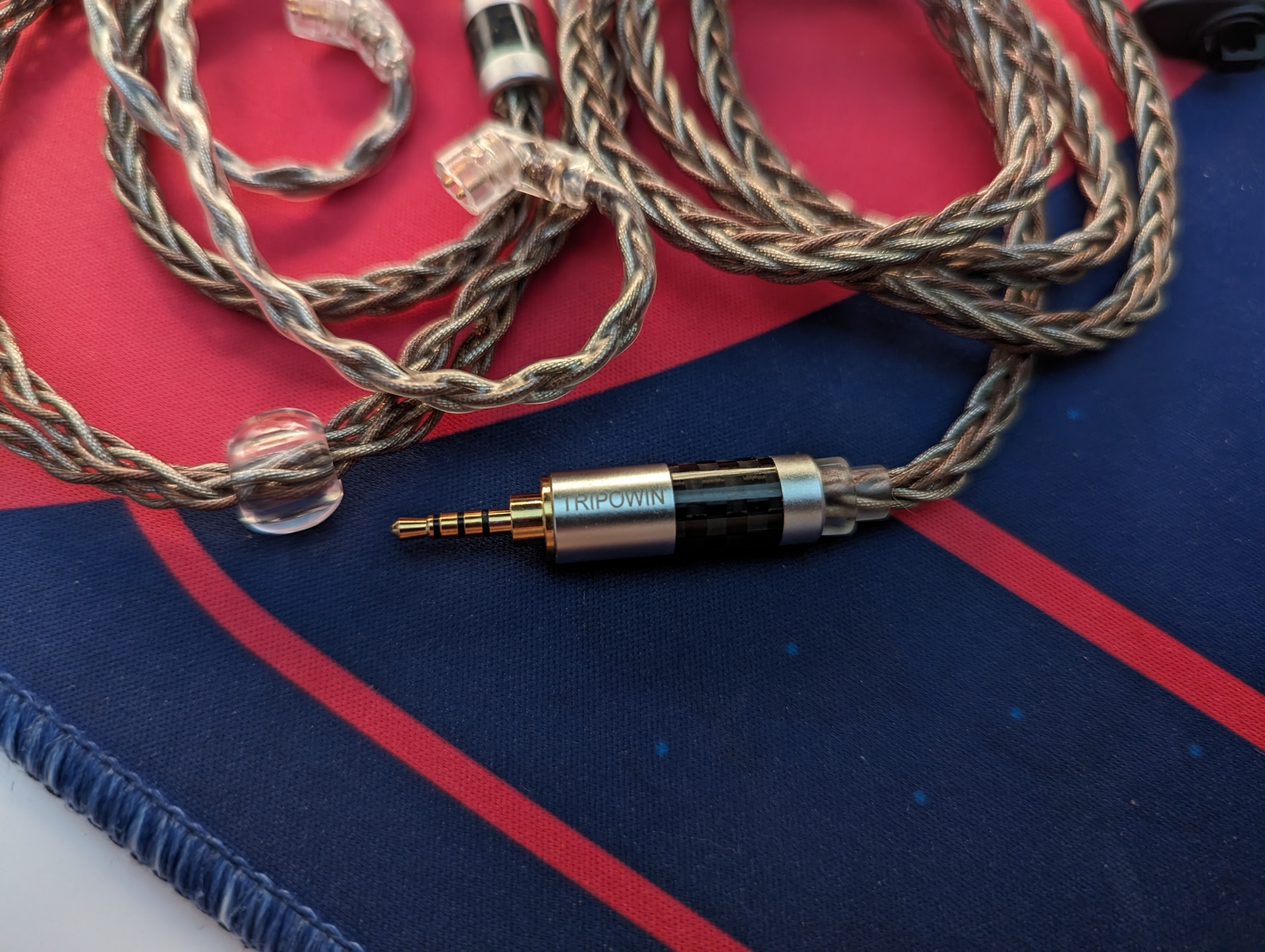 Sold: Linsoul Tripowin C8 8-Core Silver Copper Foil Braided Earphone Replacement Upgrade Cable ...