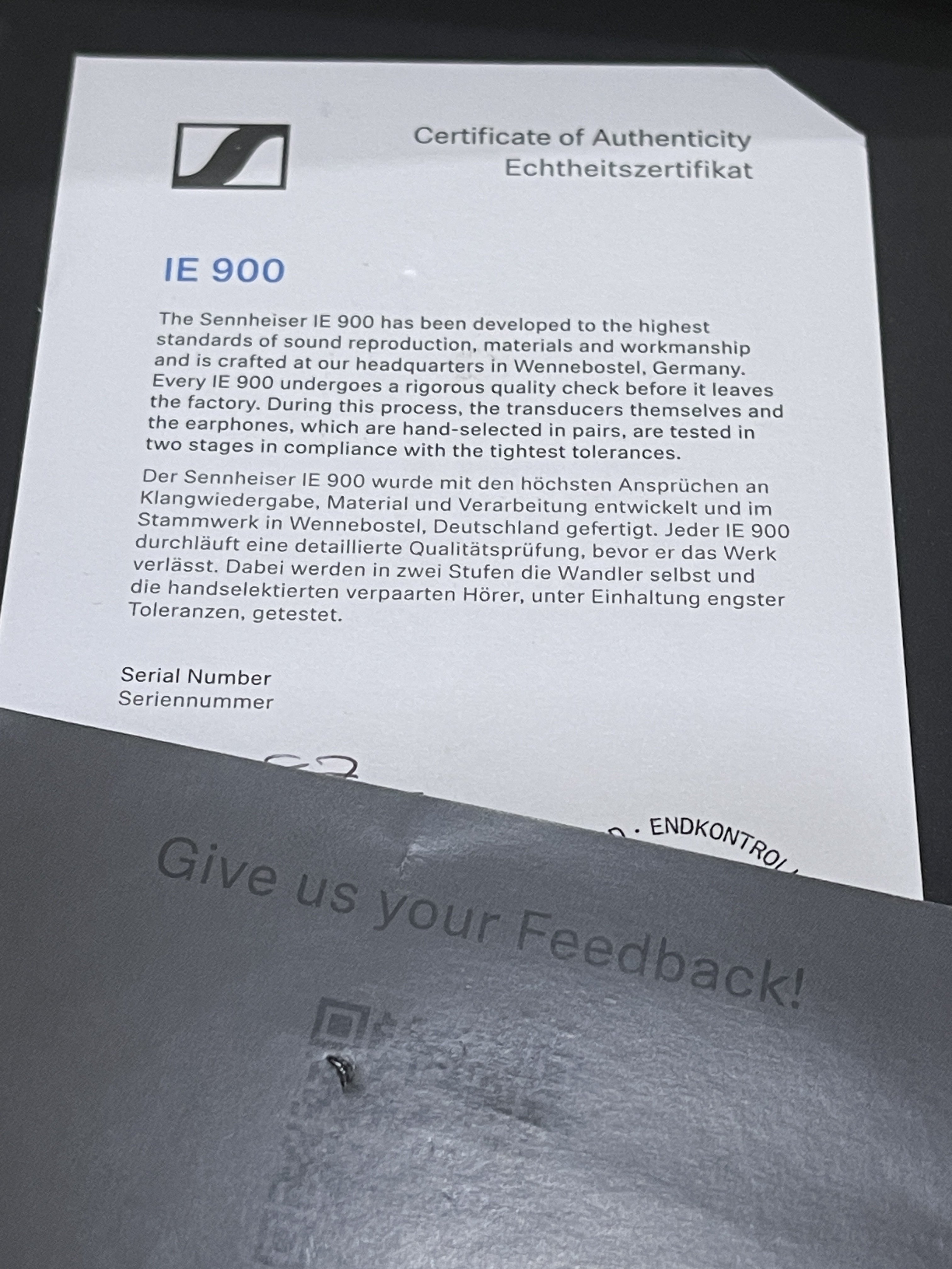 Closed: Sennheiser IE 900 (Pristine) | Headphone Reviews and Discussion ...