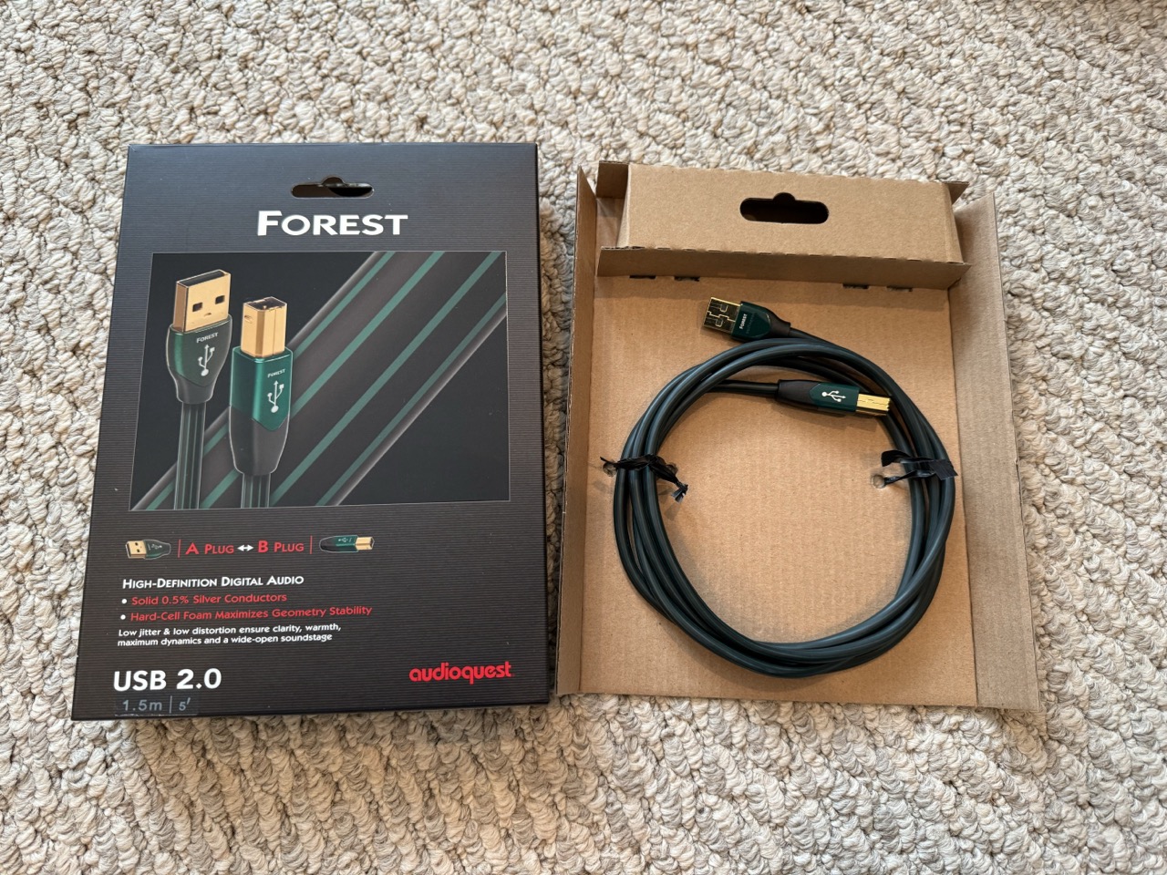 Closed: Audioquest Forest USB A to B Cable 1.5m (5 ft) | Headphone ...