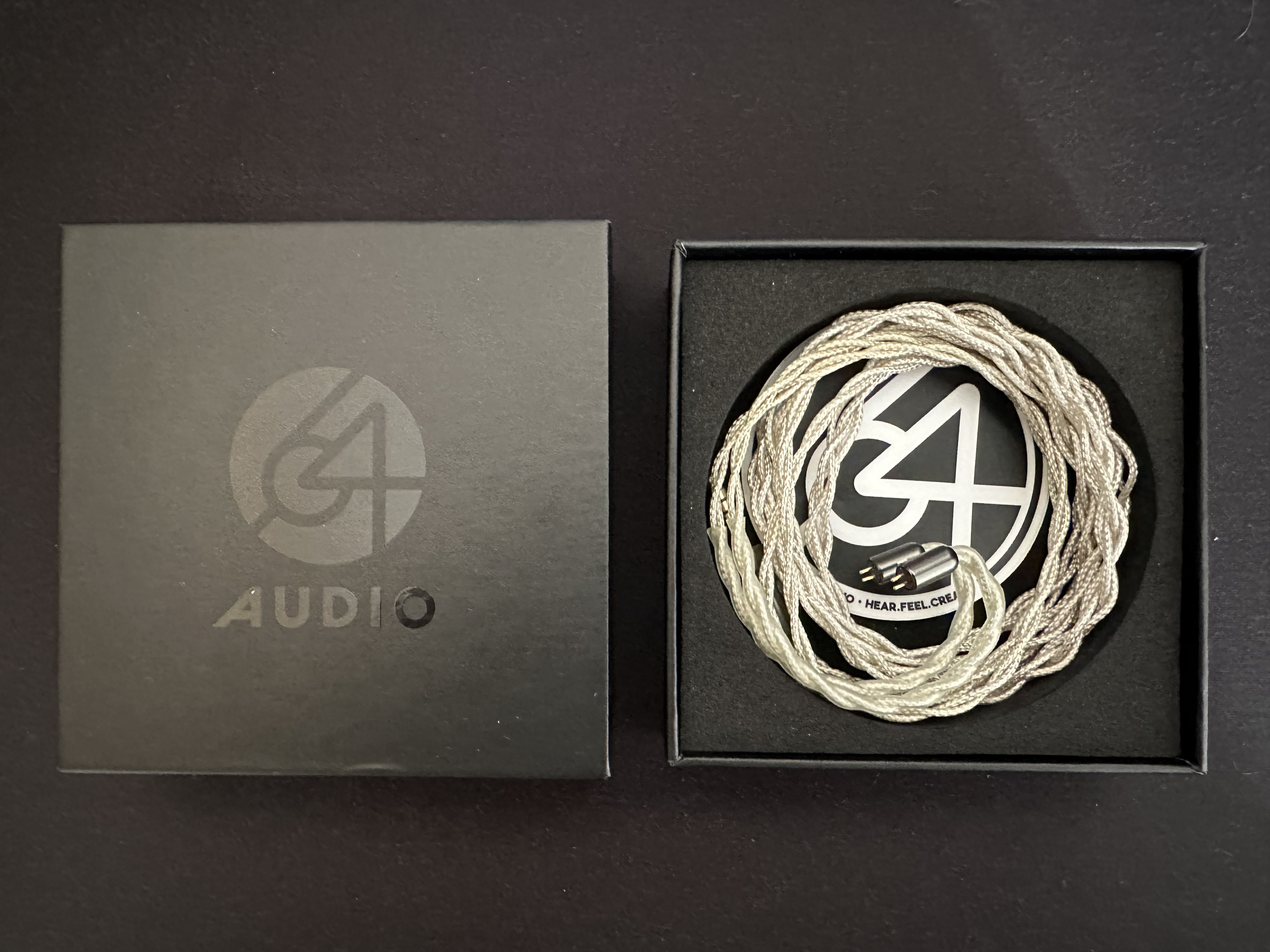 Sold: 64 Audio 2 Pin 4.4mm Shielded Silver Core Cable | Headphone ...