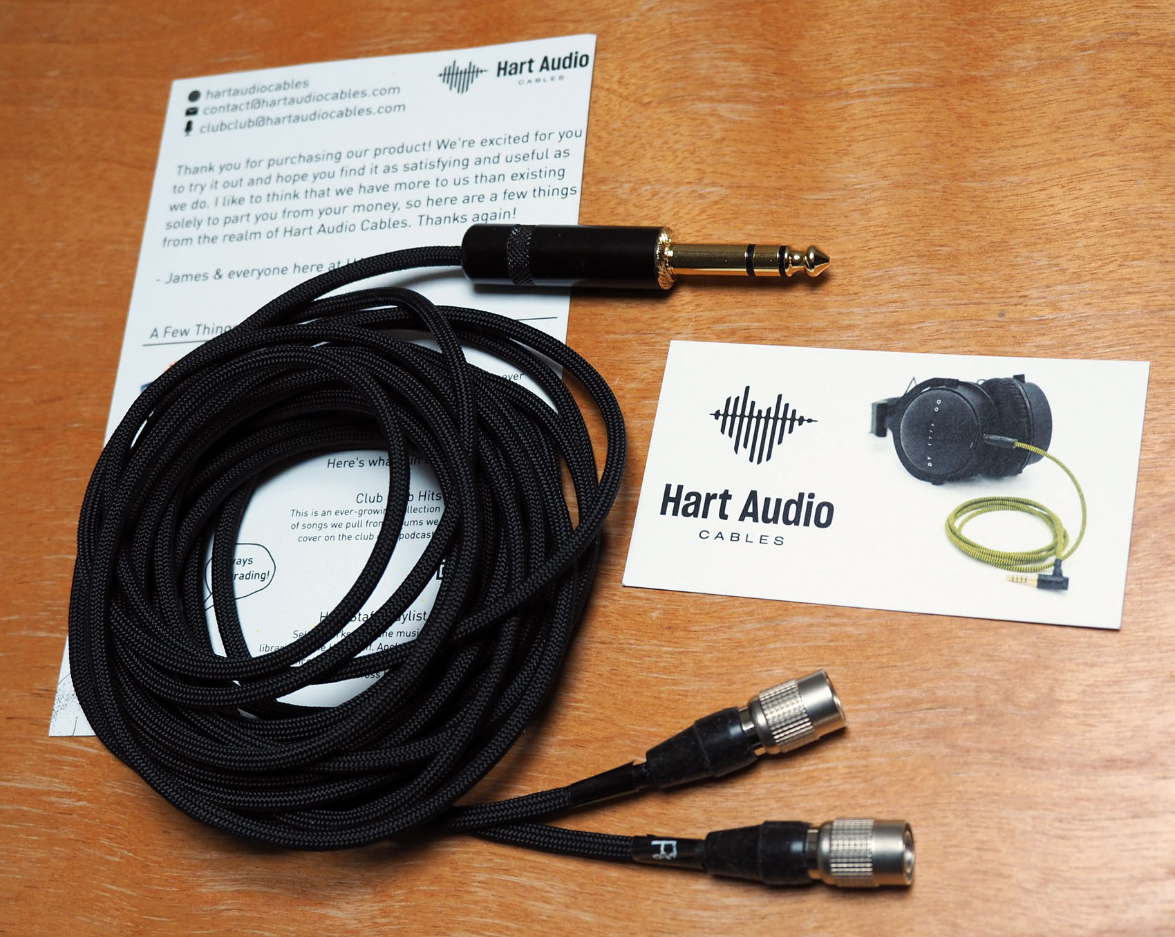 Closed: Hart Audio Cable for Dan Clark Audio headphones, 15ft., 1/4 ...