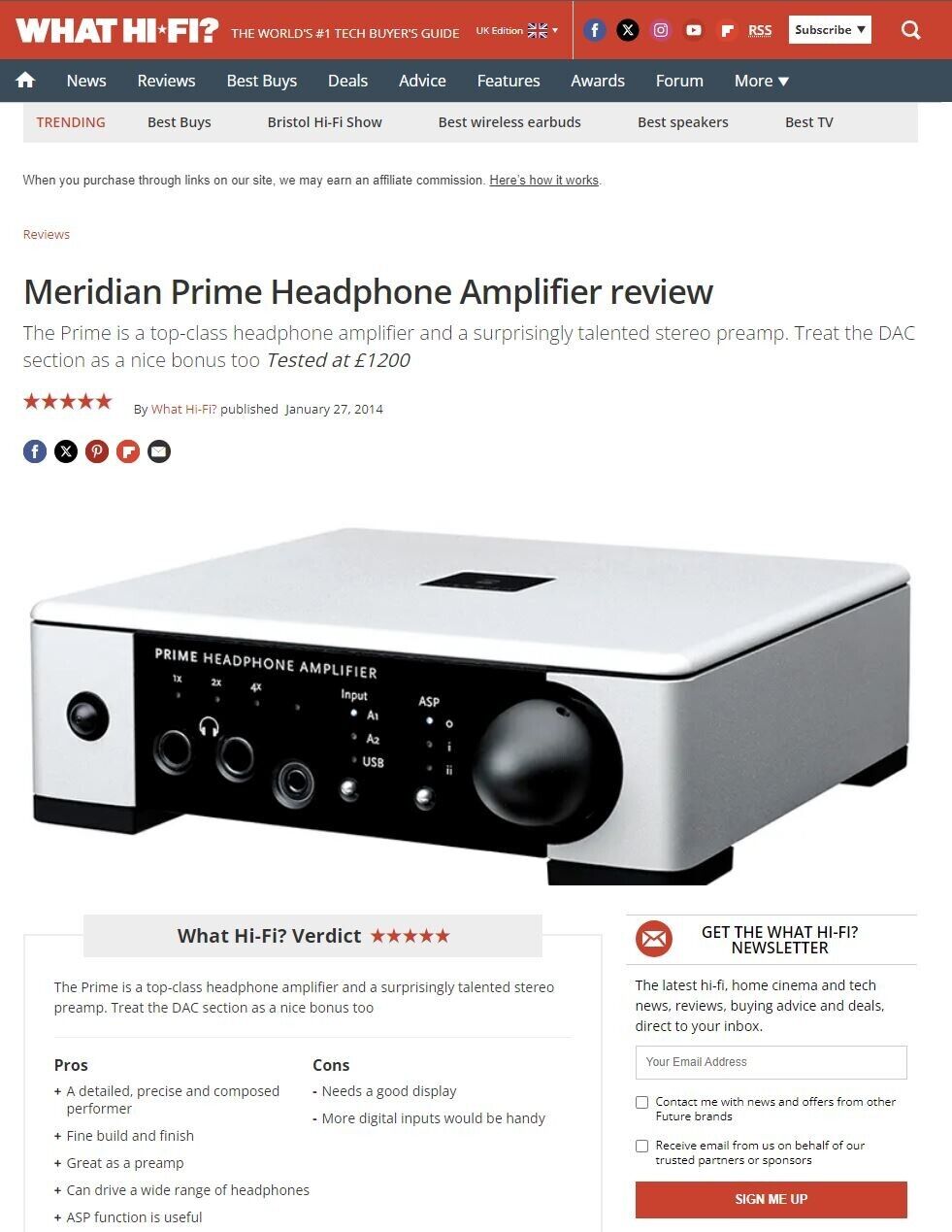 Closed: Meridian Prime top-class DAC headphone pre/amplifier ASP MQA ...