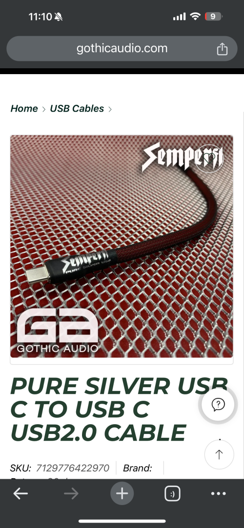 Sold: Gothic Silver USB-C to Micro-USB Semperfi Pure Silver Cable 1m ...