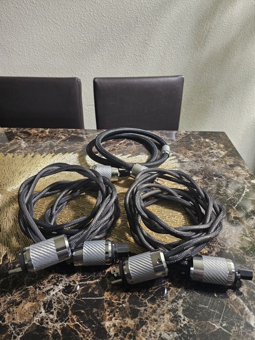 Sold: 3x Chi-fi 12AWG Twisted Power Cables Silver Plated 1.5m 5ft ...