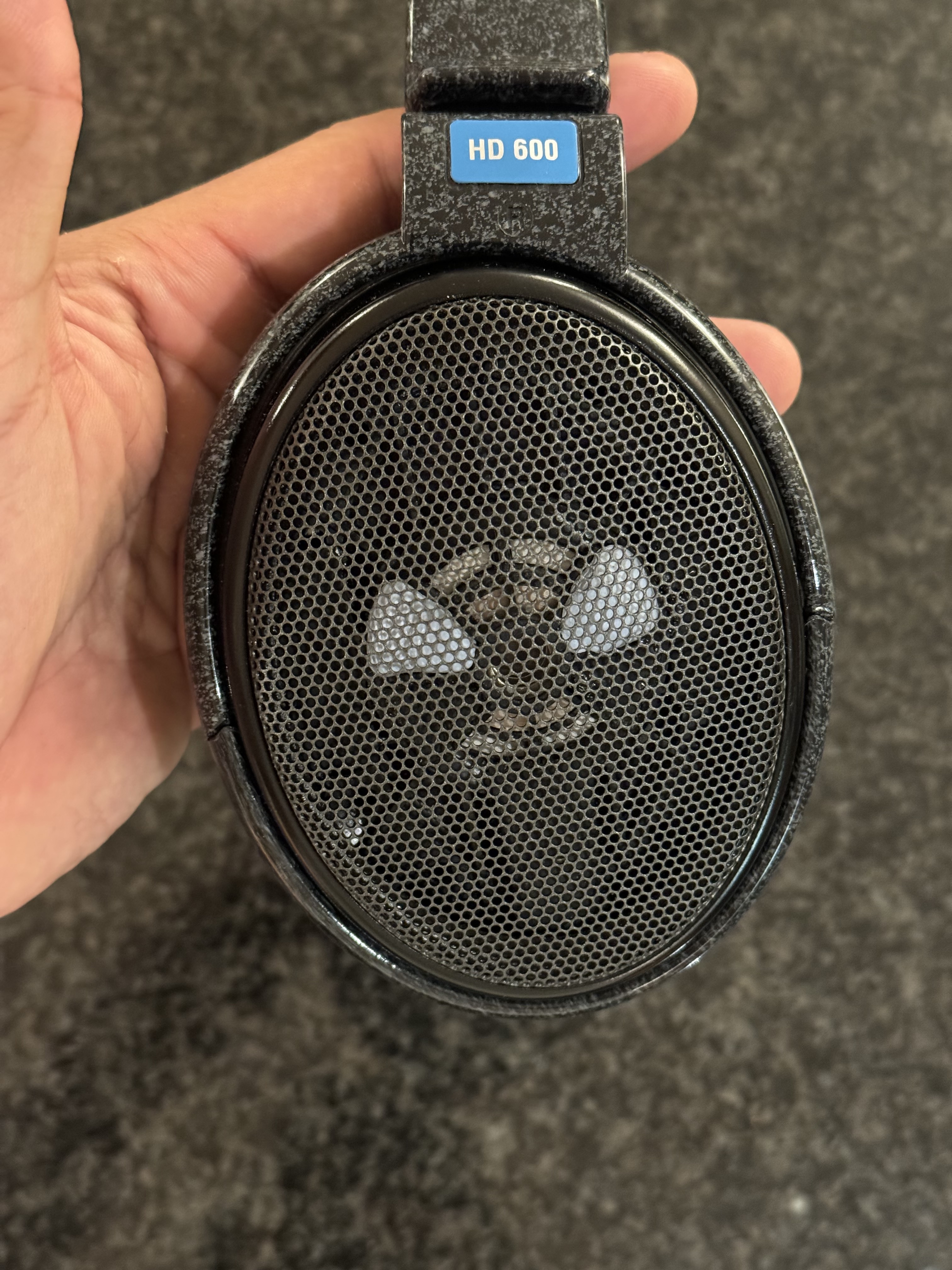 Closed: Modded Custom Sennheiser HD 600 Marble Black Silk Mass Loaded ...