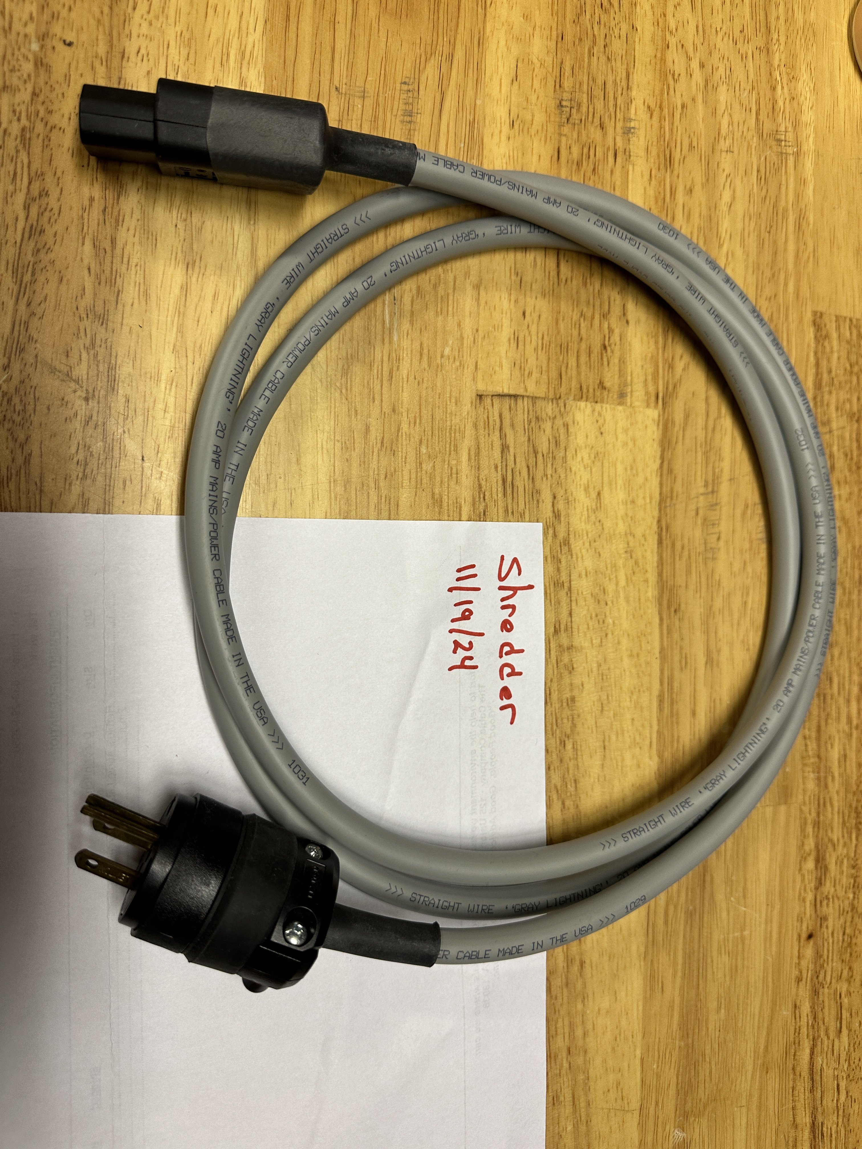 Closed: Straight Wire Grey Lightning power cord | Headphone Reviews and ...