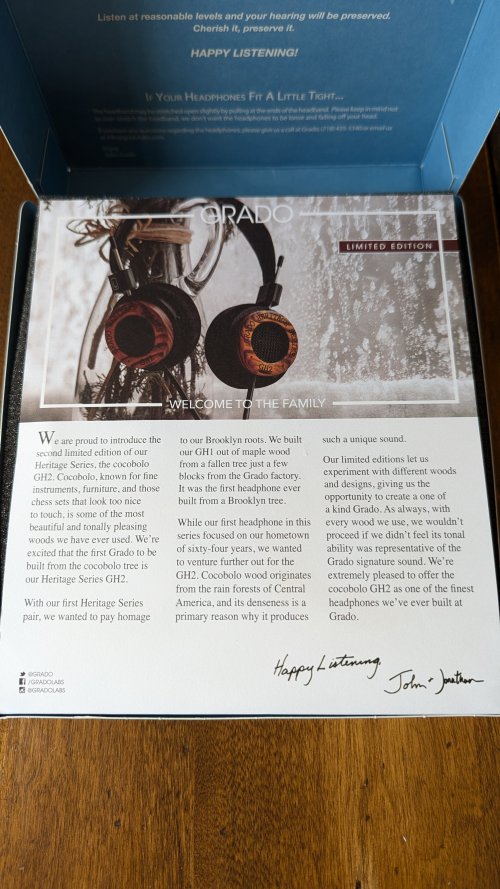 Sold: Grado GH2 Limited Edition | Headphone Reviews and Discussion ...