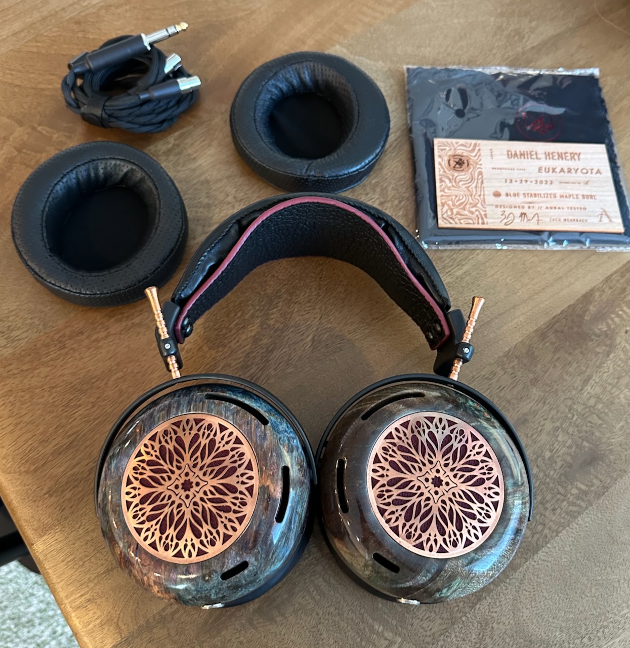 Sold: ZMF Atrium Open - Eukaryota - Blue Stabilized Maple Burl ...