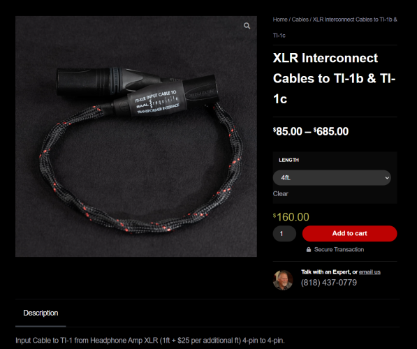 Closed: Longer Raal XLR Interconnect Cable for TI-1a/b/c | Headphone ...