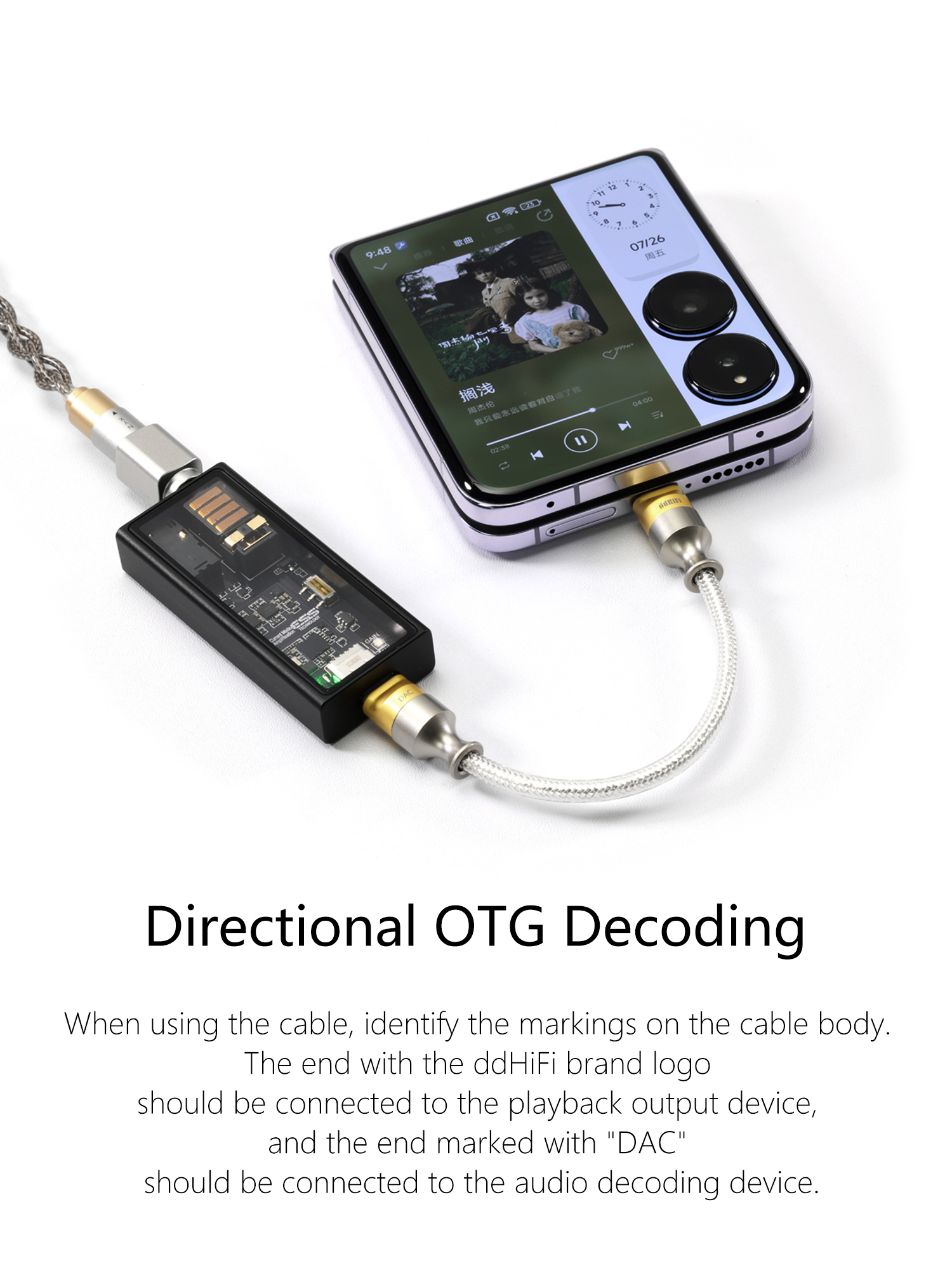ddHiFi TC05 M2 USB-C 2.0 to USB-C OTG Decoding Data Cable, Reversed ...