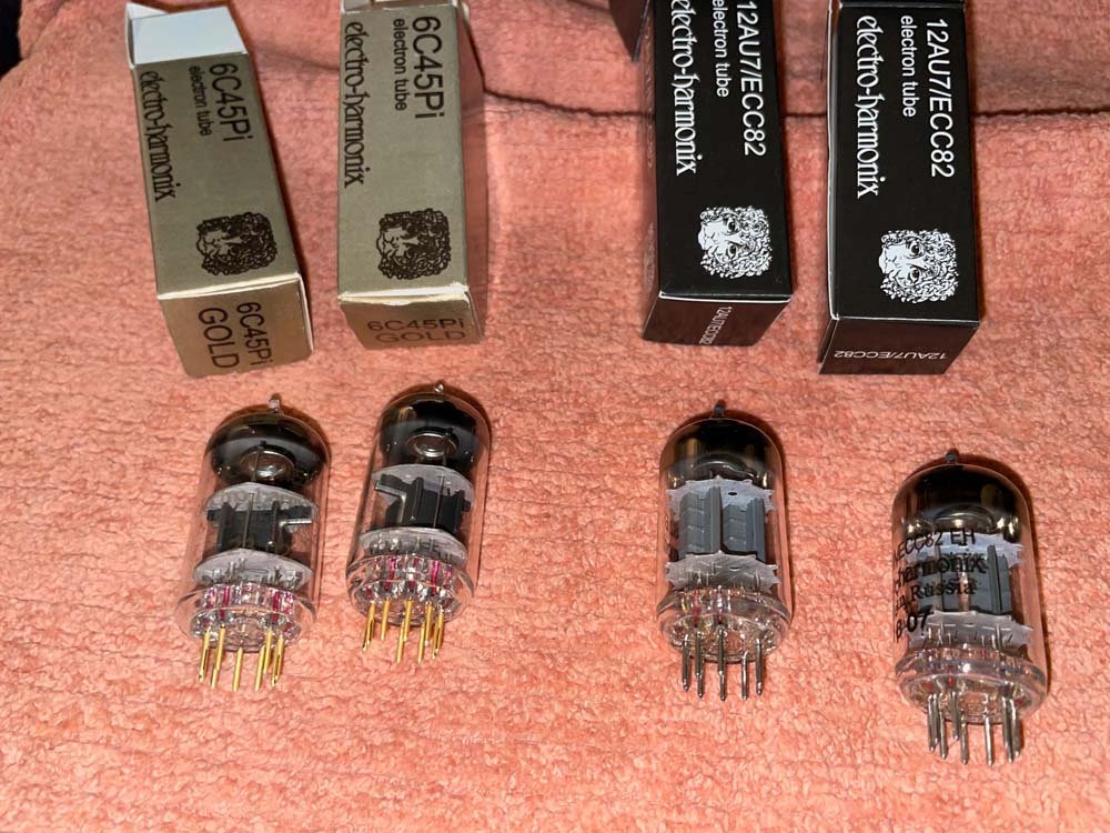 Complete tube set for WA7+WA7tp including pair of gold pin 6C45Pi ...