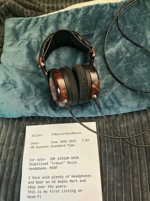 Sold: ZMF ATRIUM OPEN Stabilized "Trésor" Resin Headphone. MINT ...