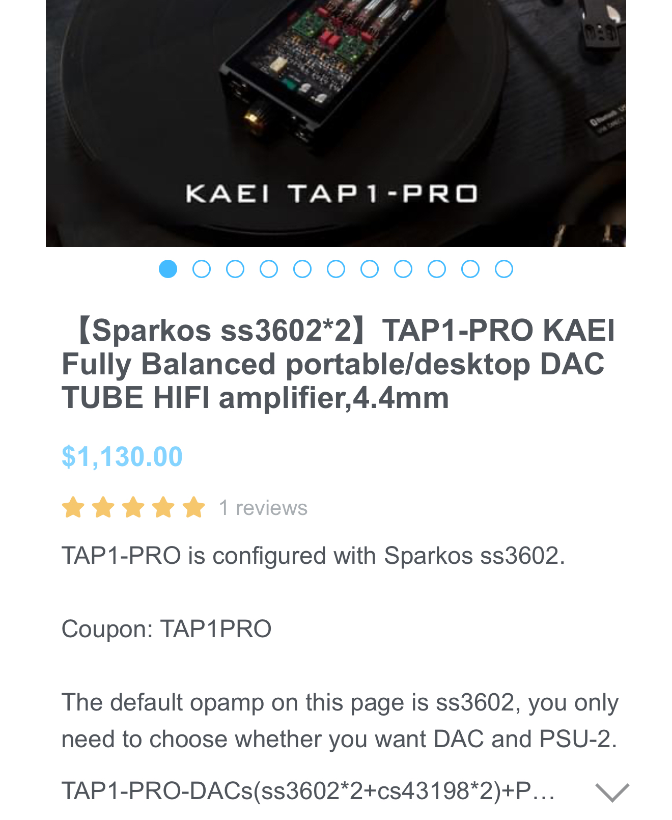 Closed: TAP 1 Pro KAEI Fully Balanced DAC TUBE Amplifier 4.4 BIg Price Drop | Headphone Reviews ...