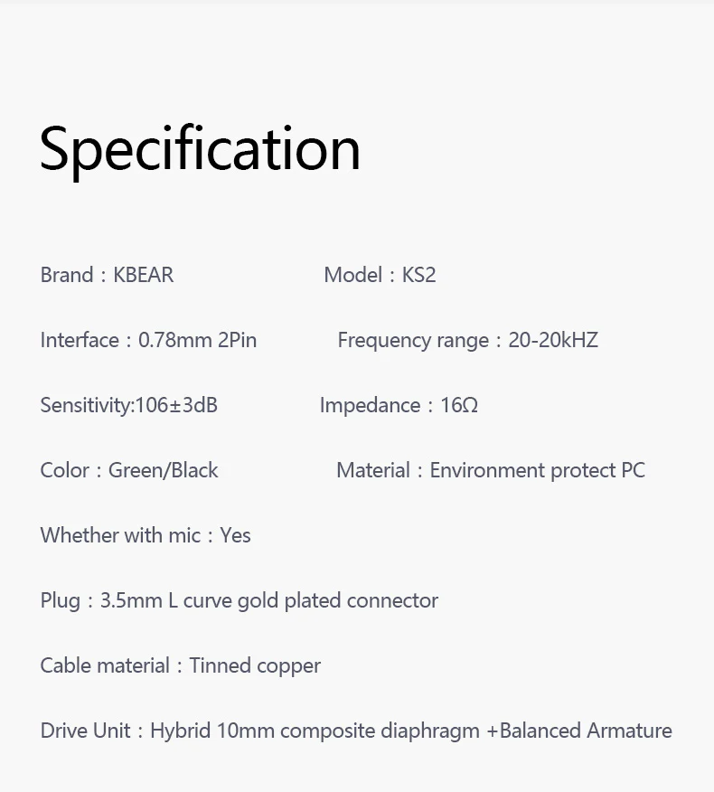 【KBEAR KS2】in Ear Monitor Headphones Hybrid 1BA+DD Best Sound Quality Wired Earbuds HiFi IEM ...