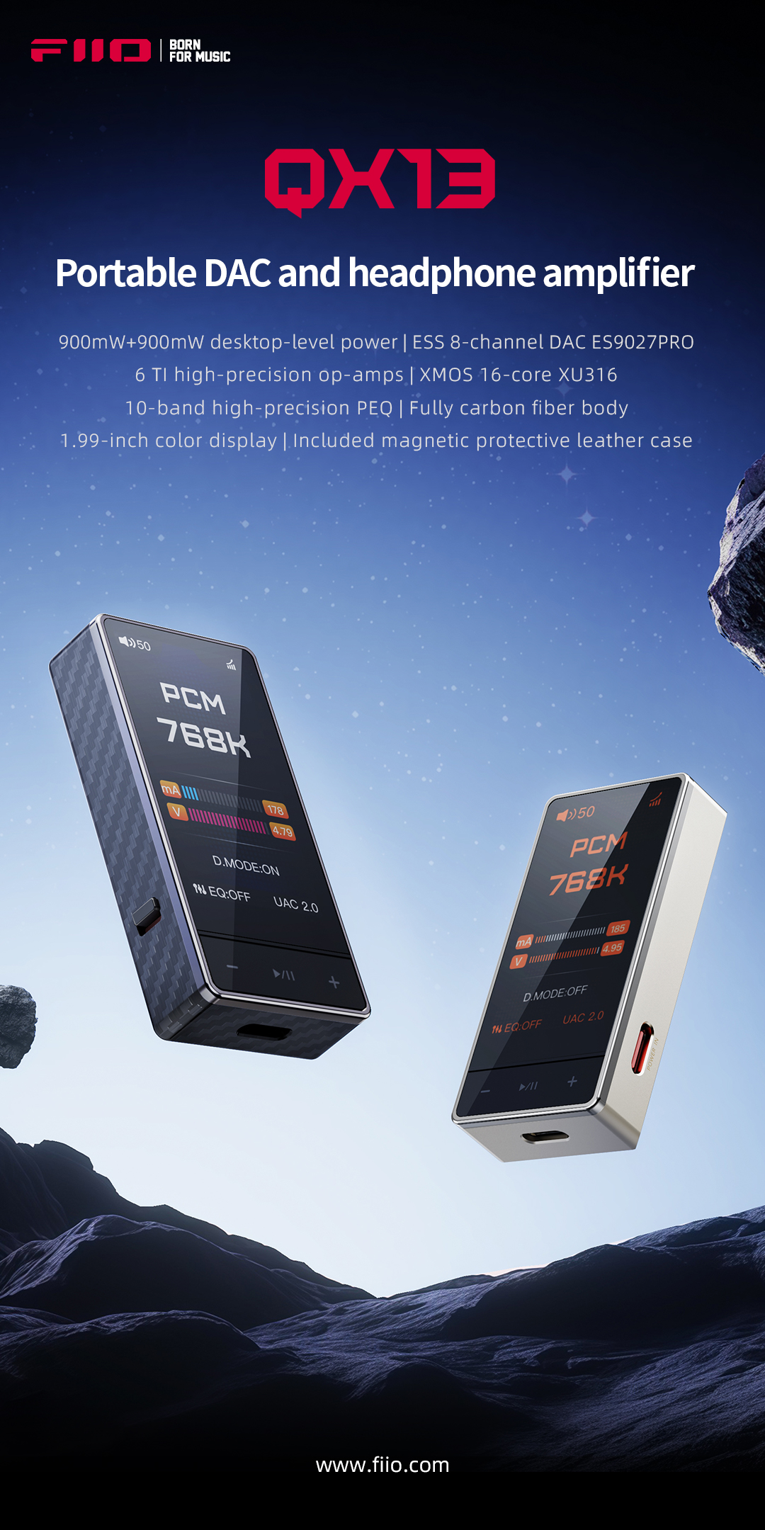 Carbon Fiber High-End USB Dongle, FIIO Portable DAC and Headphone Amplifier QX13 Is Officially ...