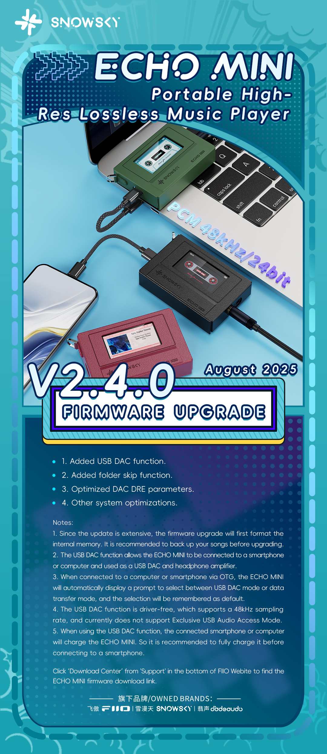 FIIO’s innovative sub brand, SNOWSKY Pure Music Player ECHO MINI Is Officially Released! | Page ...