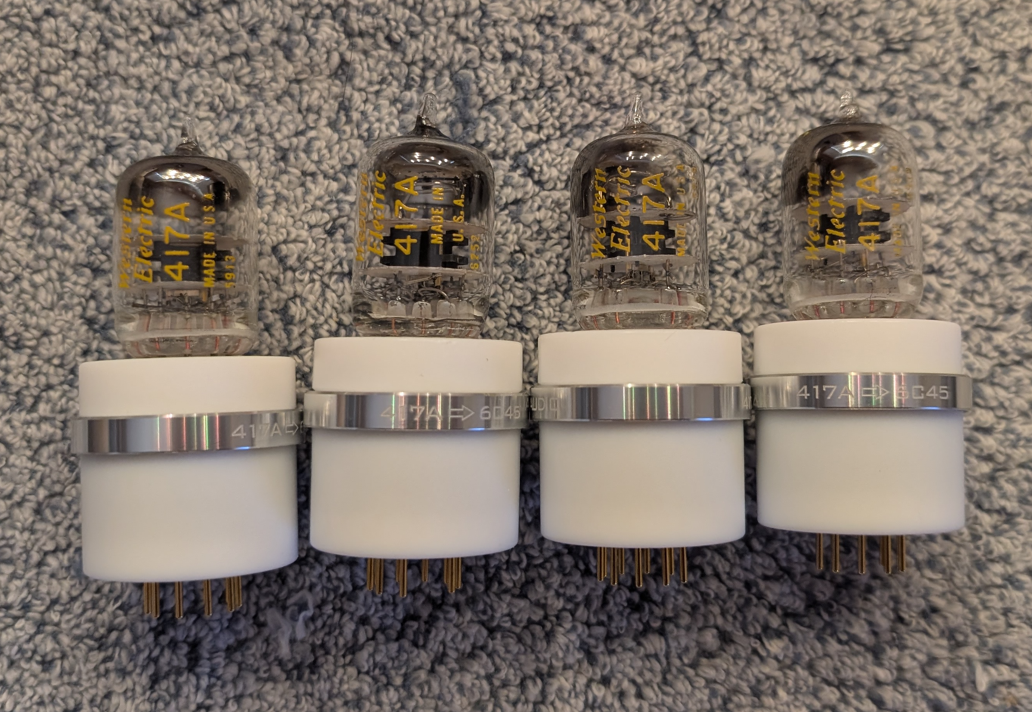 Western Electric WE 417A with Woo adapters - Matched Quad - New ...