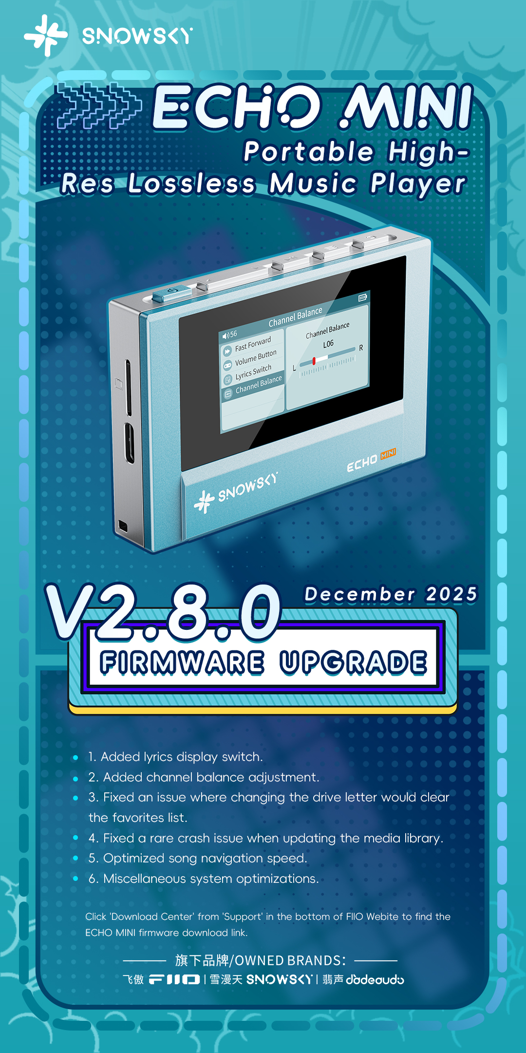 FIIO’s innovative sub brand, SNOWSKY Pure Music Player ECHO MINI Is Officially Released! | Page ...