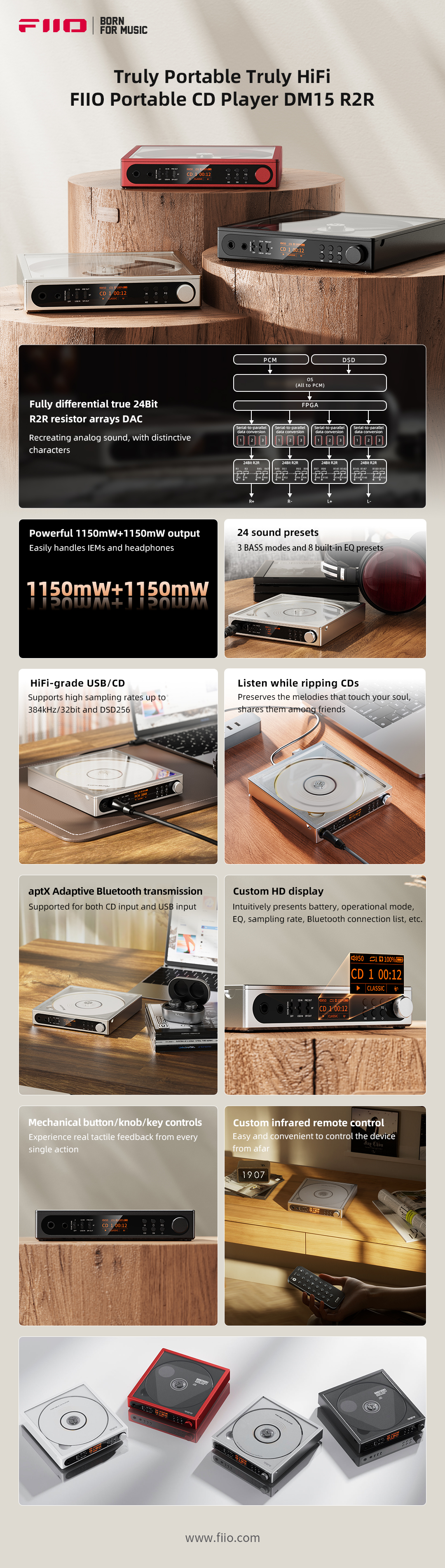 Truly Portable and Truly HiFi! Portable Stereo CD Player DM15 R2R Is ...