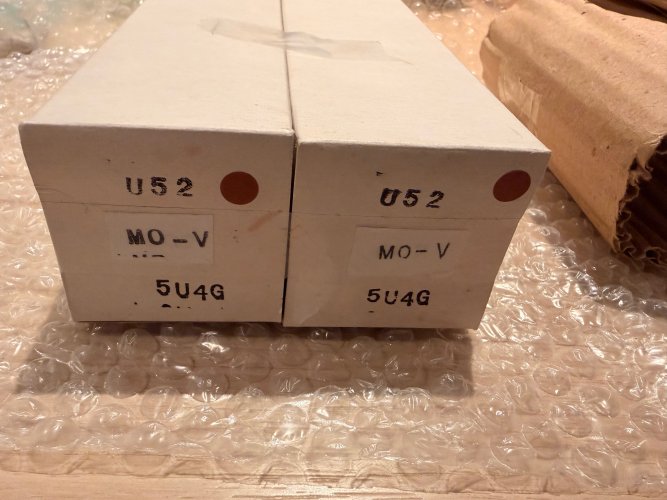 Sold: Matched NOS strong pair of original GEC / MO-V U52 (5U4G ...
