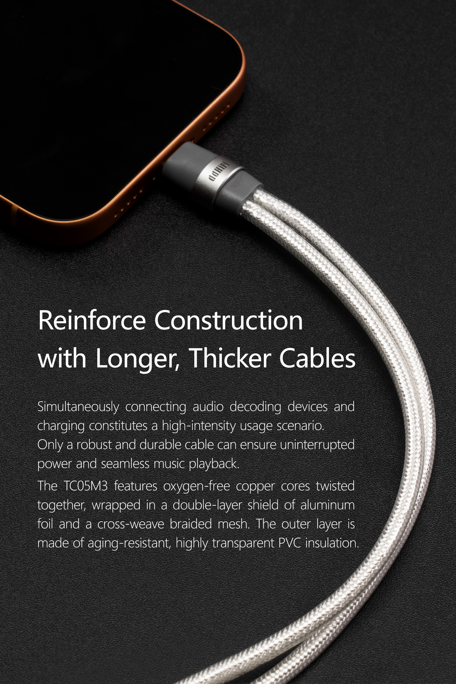 ddHiFi TC05M3 2-in-1 USB-C OTG & Charging Cable, 10W Power Input for ...