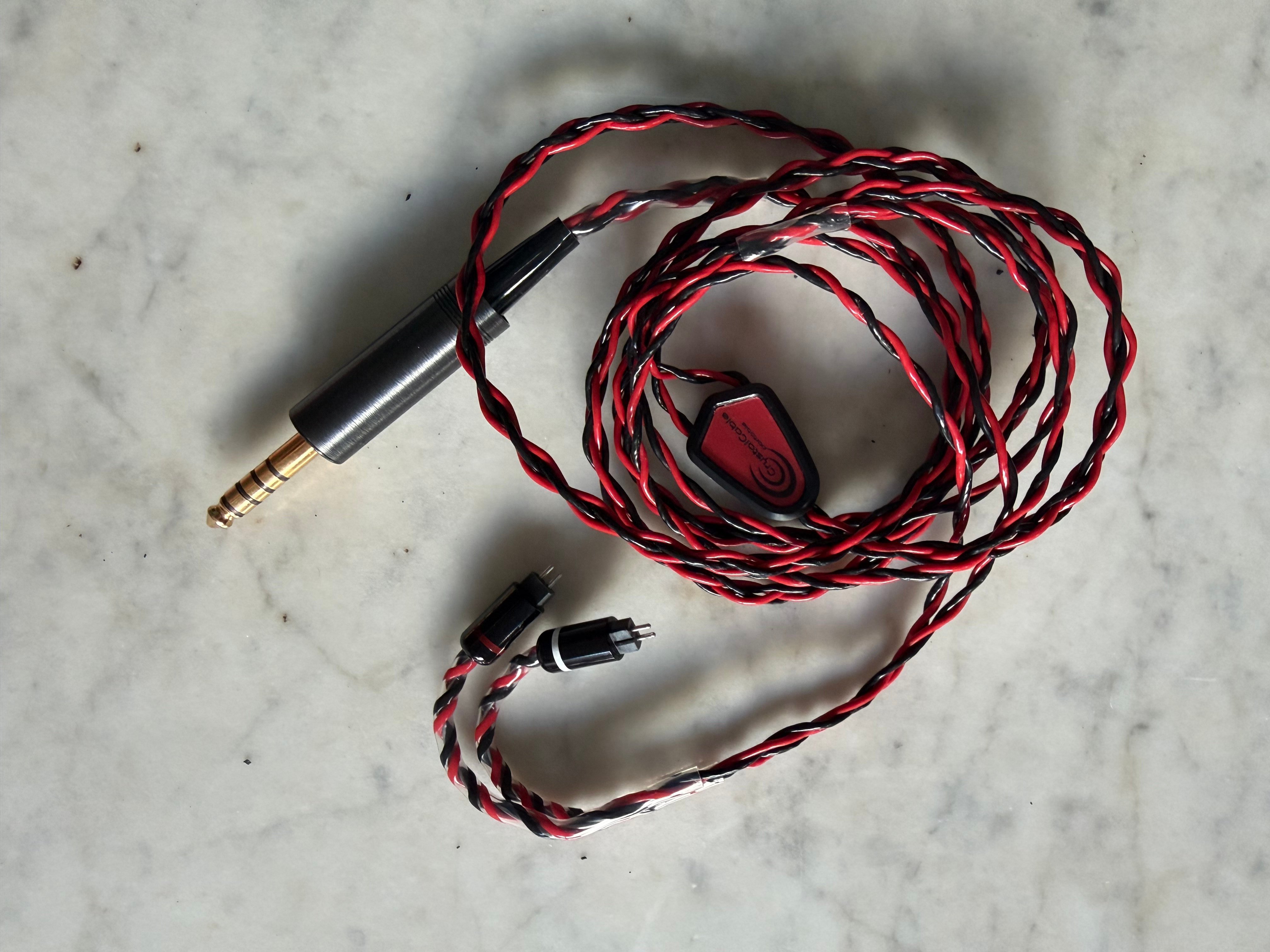 Crystal Cable Dream Duet silver IEM cable, 2-pin connectors, 4.4mm jack ...