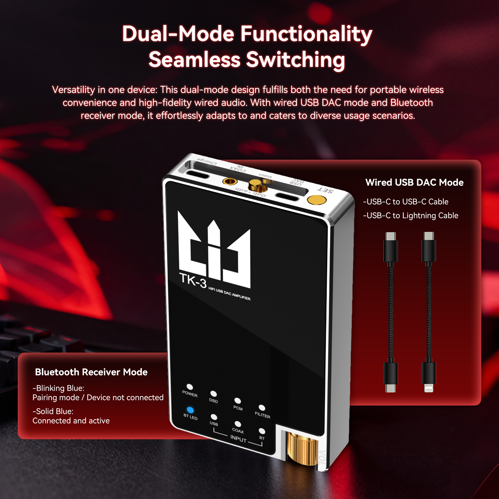 TRI TK3 AMP/DACs Multi-functional Portable Audio DAC & Headphone ...