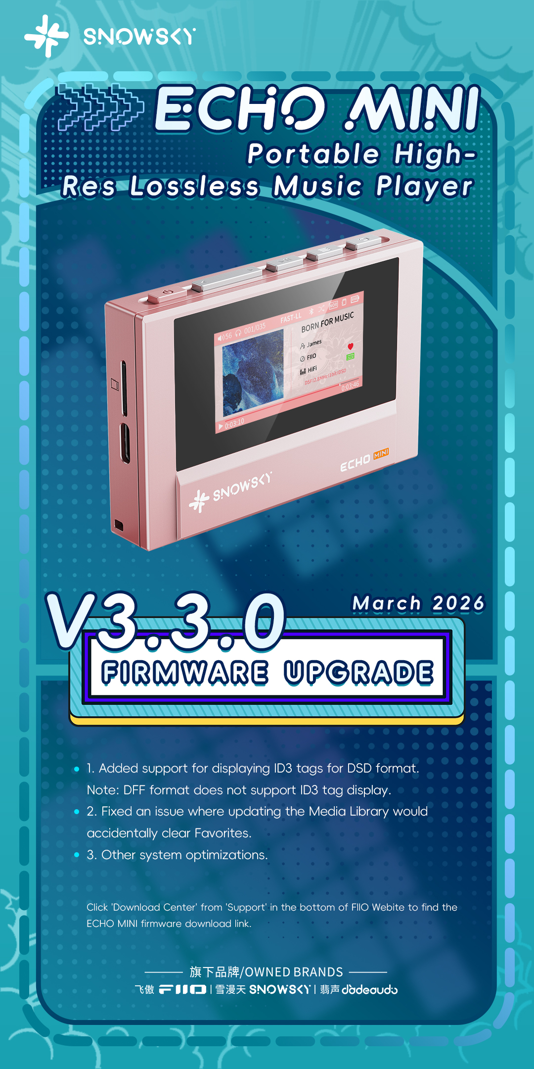 FIIO’s innovative sub brand, SNOWSKY Pure Music Player ECHO MINI Is ...