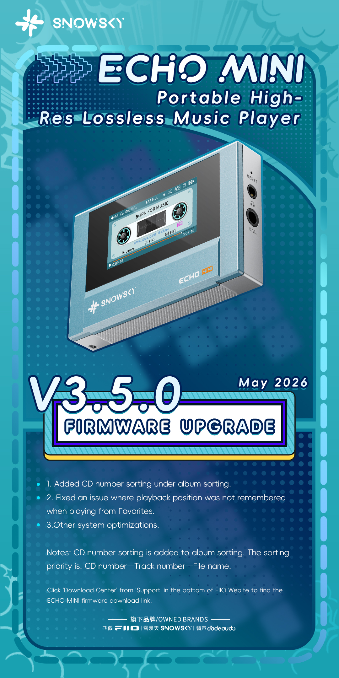 FIIO’s innovative sub brand, SNOWSKY Pure Music Player ECHO MINI Is ...
