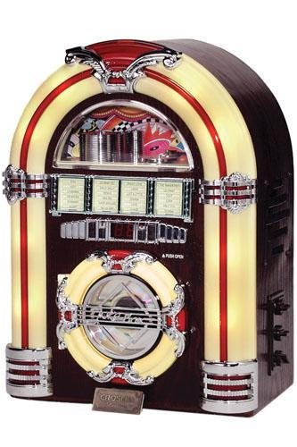 Mini Jukebox With Cd Player, 14.25"Hx10.25"W, WOOD GRAIN | Headphone ...