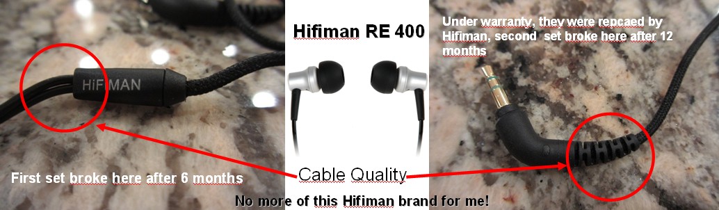 Hifiman RE400 cable reliability - Thread Gallery | Headphone Reviews and Discussion - Head-Fi.org