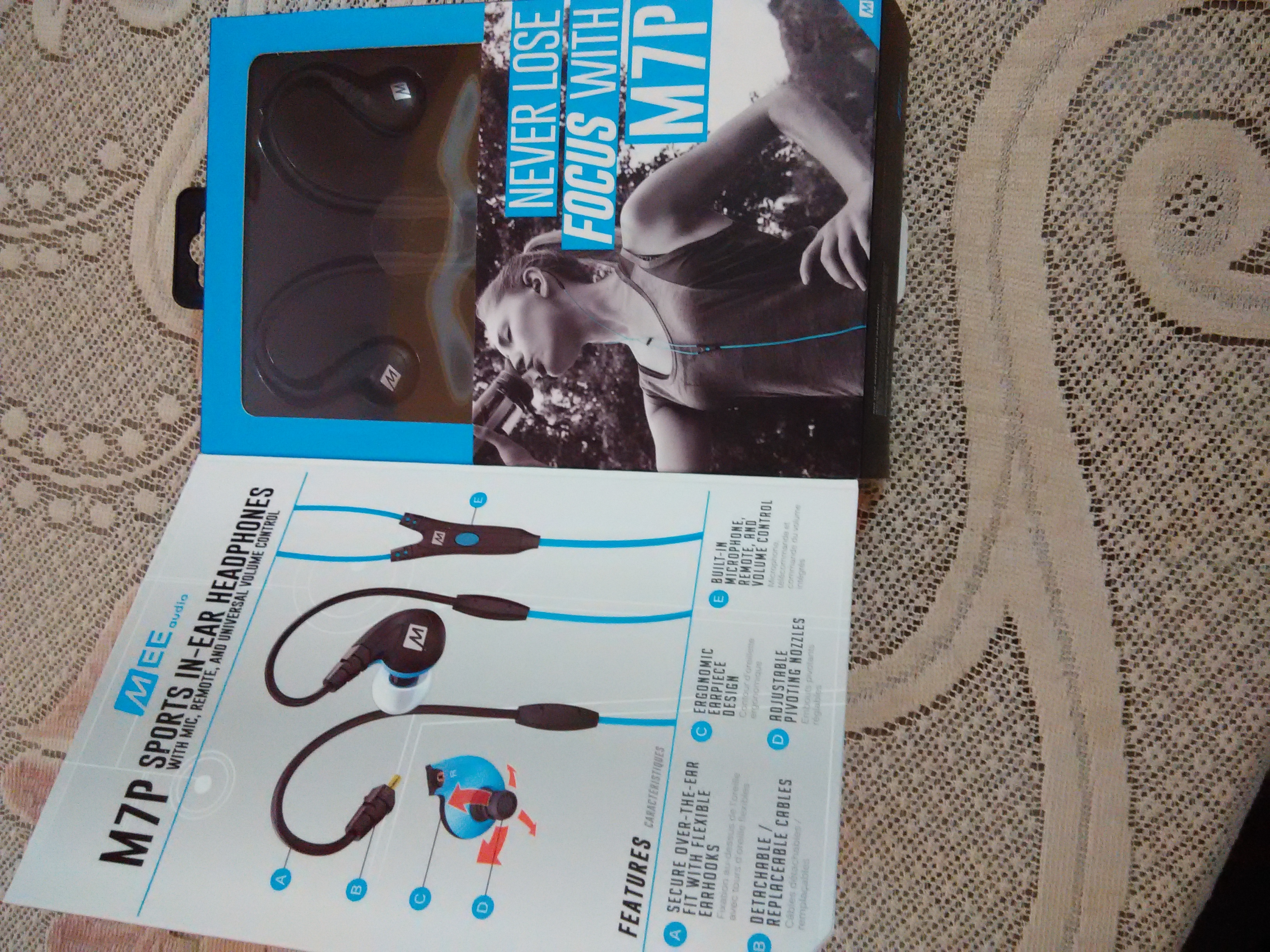 MEE audio M7P Secure-Fit Sports In-Ear Headphones with Mic, Remote, and ...