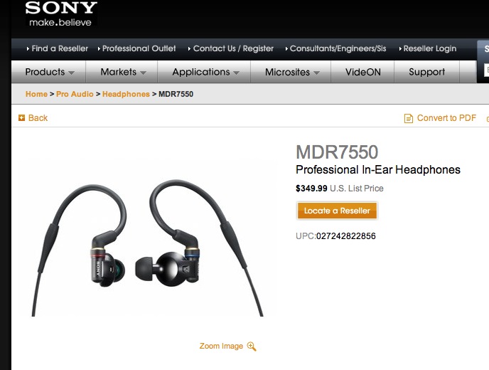 What model is the Sony MDR-7550 based on? Perhaps the MDR-EX600 ...